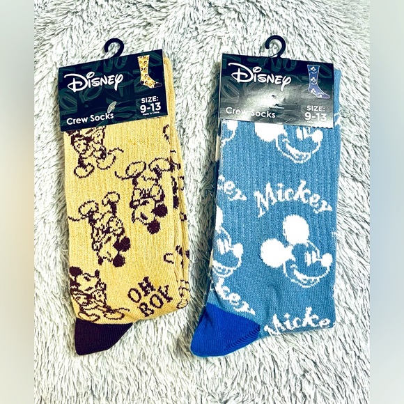 Disney | Accessories | Disney Mickey Mouse Crew Socks X2 | Poshmark